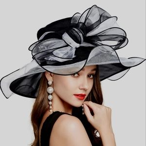 Beloved Millinery | Accessories | Stunning Black And White Elegant Wide ...